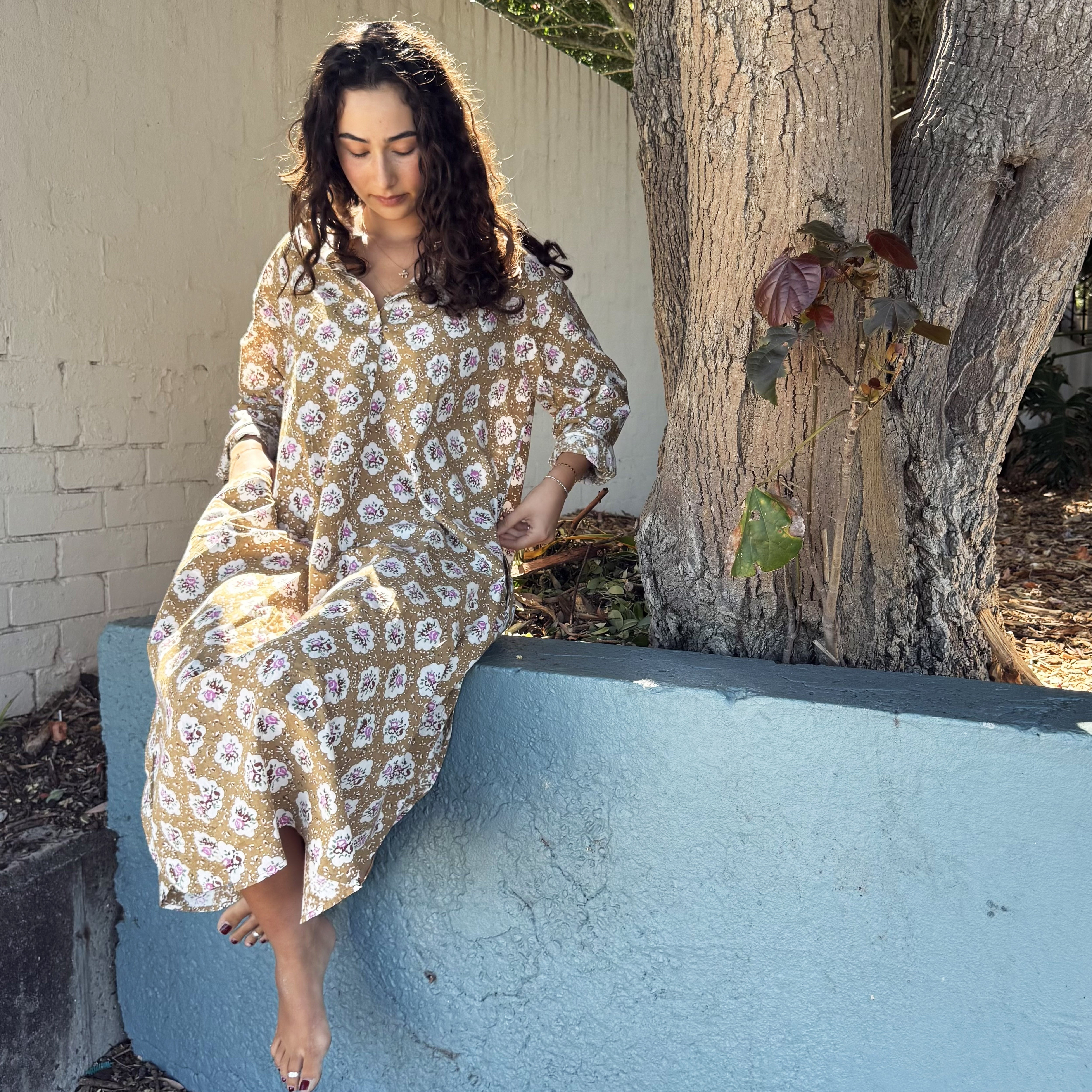 hand block printed cotton dress 167 – Mill + Hen